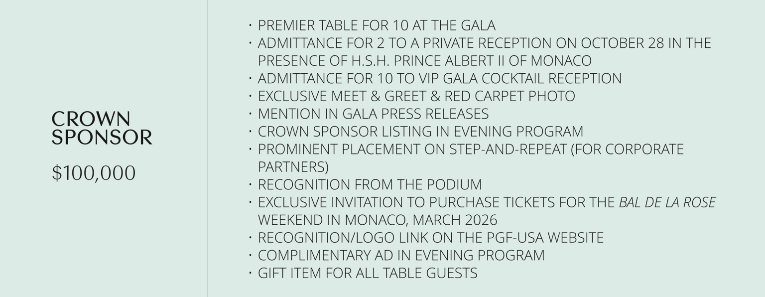 2025 Princess Grace Awards Gala - Princess Grace Foundation-USA